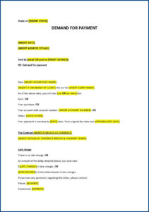 Demand Letter for Payment Template