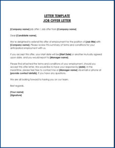 Free Printable Employment Offer Letter Template
