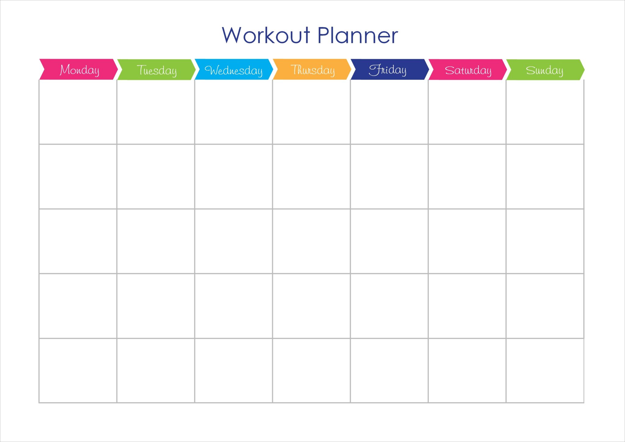 Free Printable Exercise Schedule Template