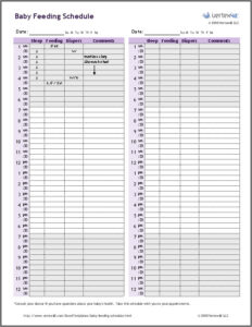 Infant Feeding Schedule Template