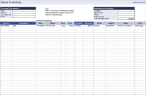 Printable Inventory Checklist Template