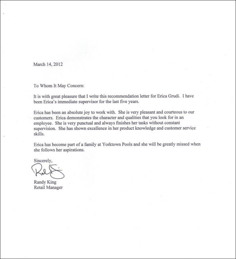 Job Letter of Recommendation Template (Ready To Use)
