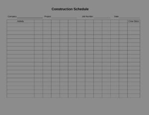 Printable Job Schedule Template