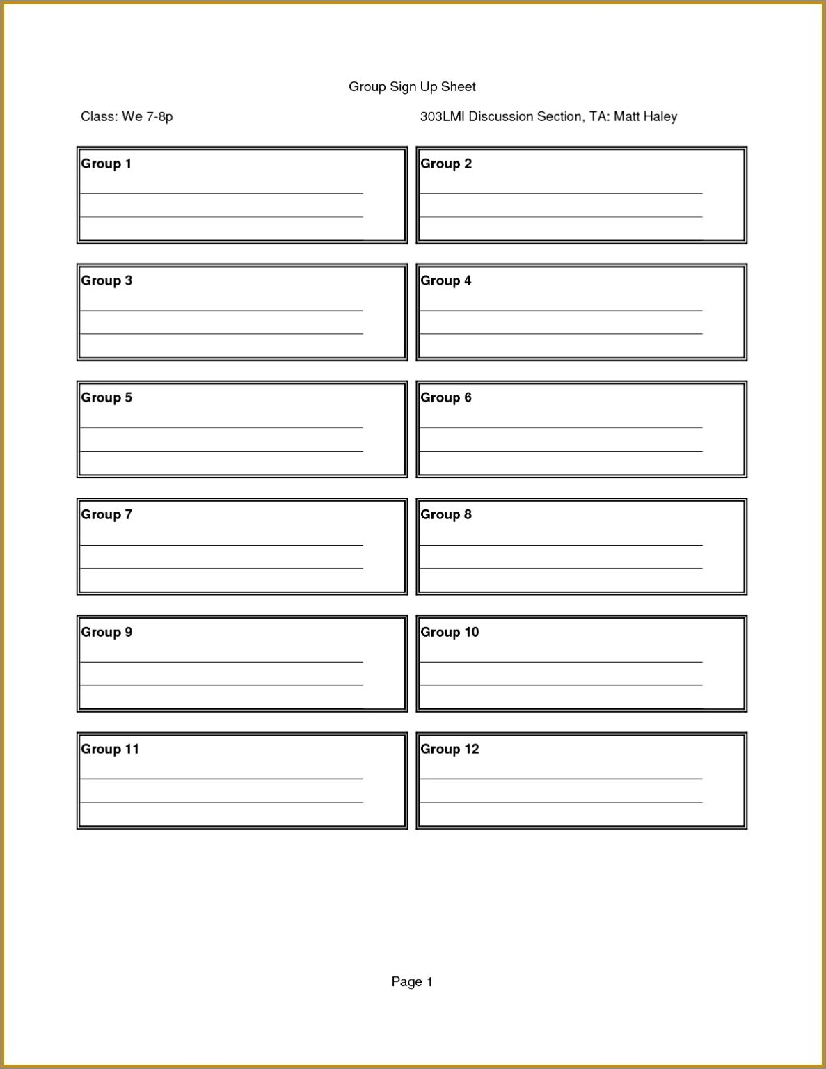 Printable Karaoke Sign-up Sheet Template