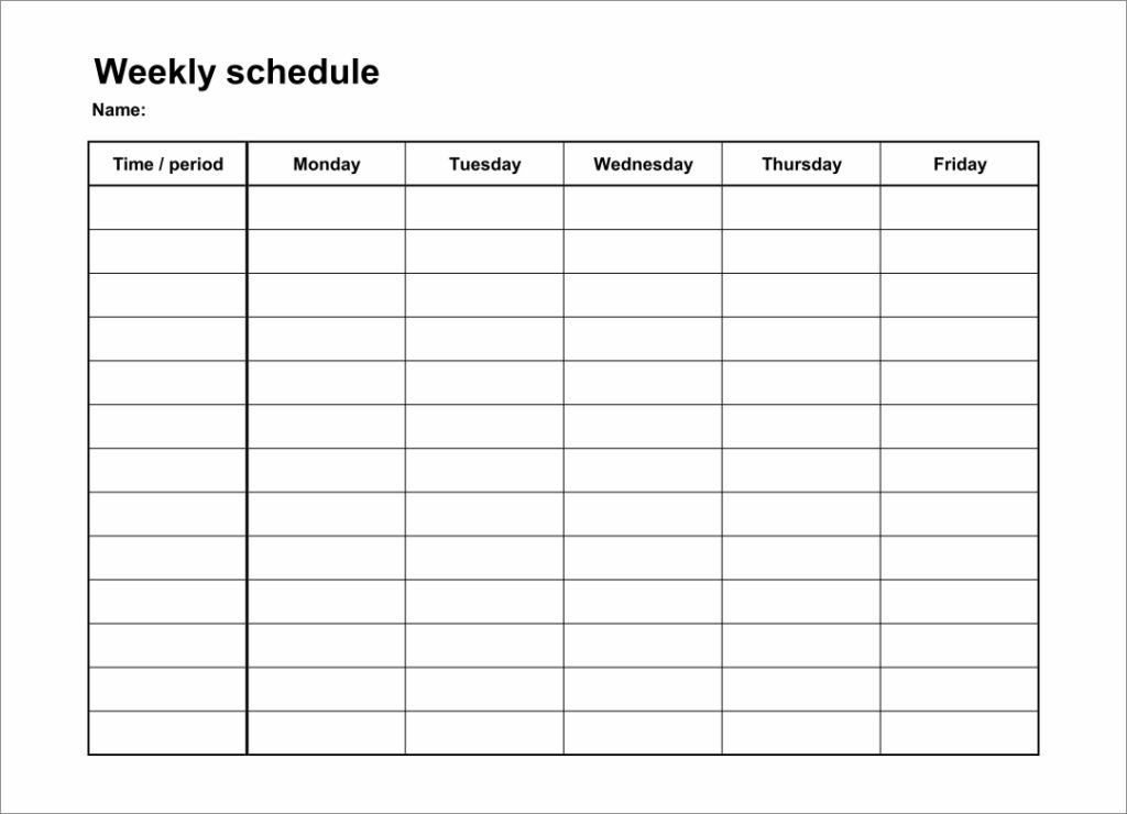 Monday-to-Friday Schedule Template