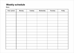 Monday-to-Friday Schedule Template
