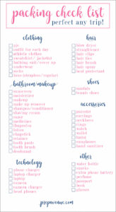 Free Printable Packing Checklist Template