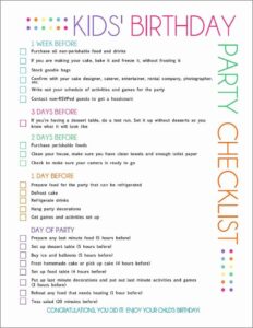 Free Printable Party Checklist Template
