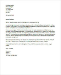 Free Printable Pilot Cover Letter Template