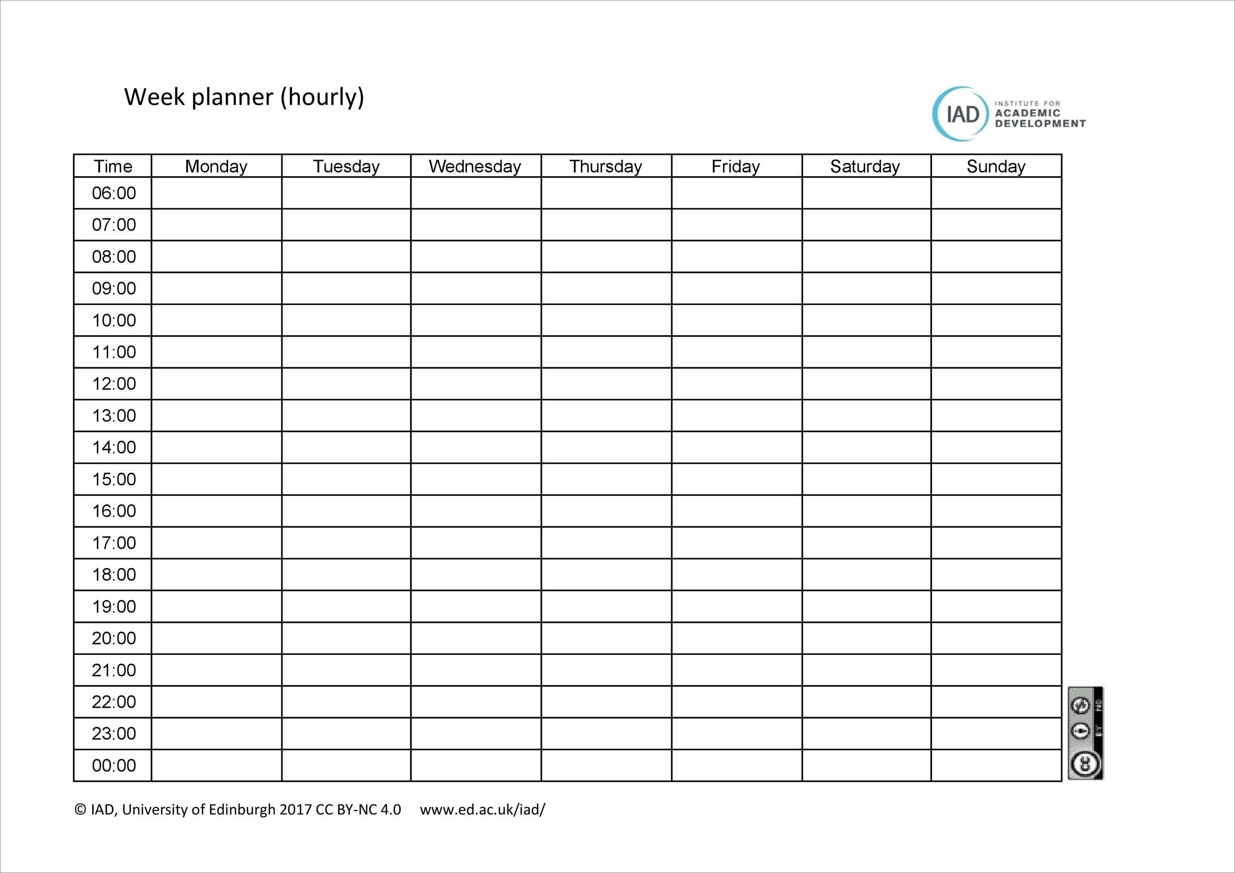 Printable Hourly Schedule Template Printable Hourly Schedule Template