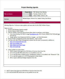 Printable Project Management Meeting Agenda Template
