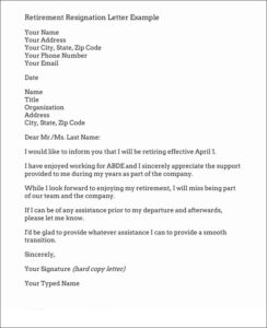 Retirement Resignation Letter Template (with Sample)