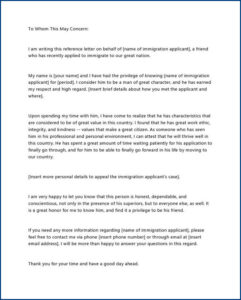 Support Letter Template for Immigration (With Sample)