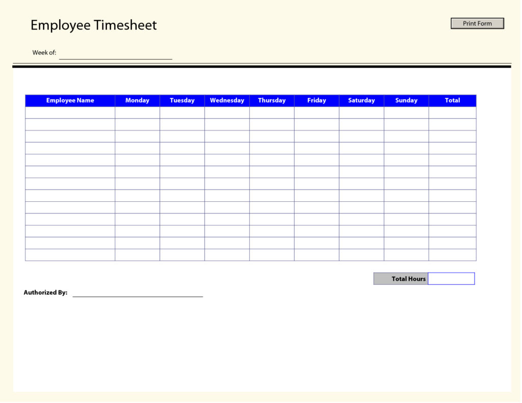 Timesheet Template For Casual Employees [Excel]