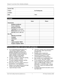 Training Checklist Template
