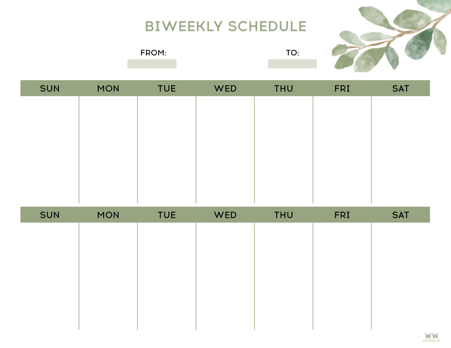 Two-week Schedule Template