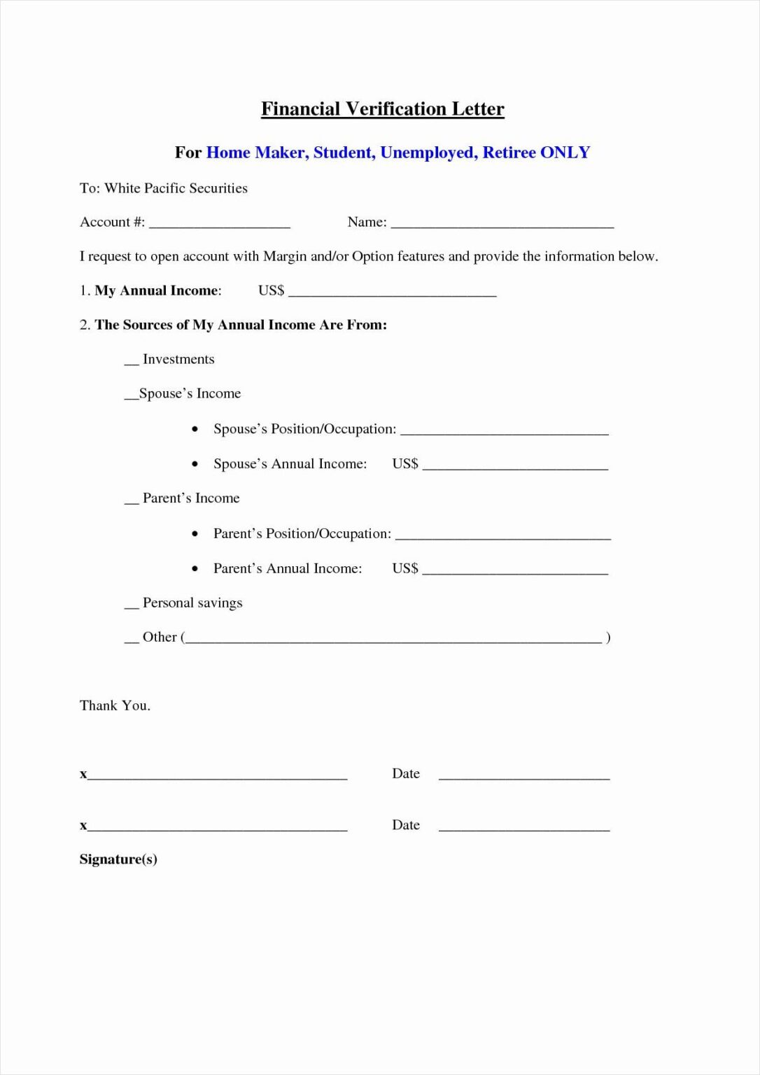 Printable Unemployment Verification Letter Template