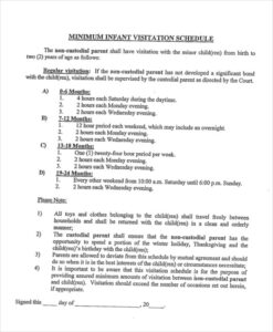 Visitation Schedule Template