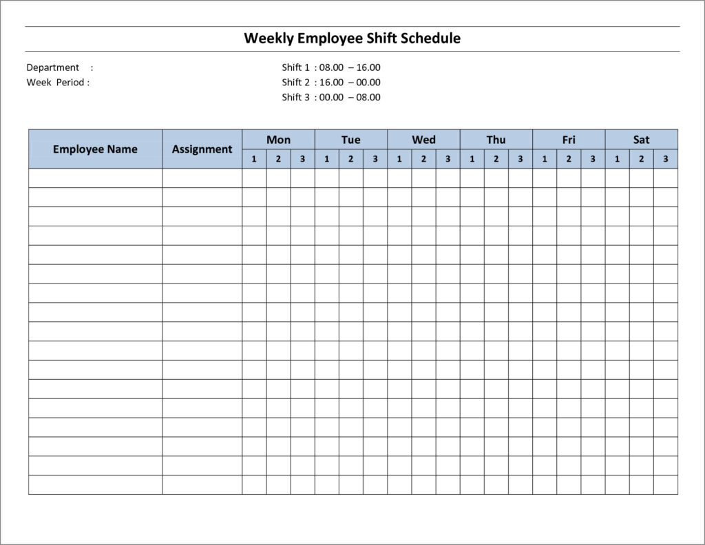 Printable Weekly Staff Schedule Template