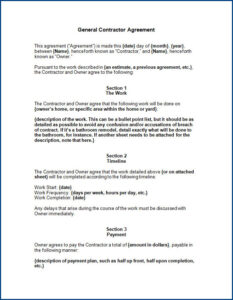 General Contractor Agreement Template (Free Editable)