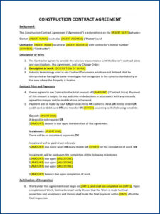 General Contractor Agreement Template (Free Editable)