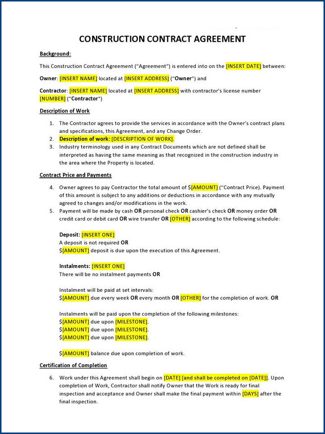 General Contractor Agreement Template (Free Editable) General Contractor Agreement Template (Free Editable)