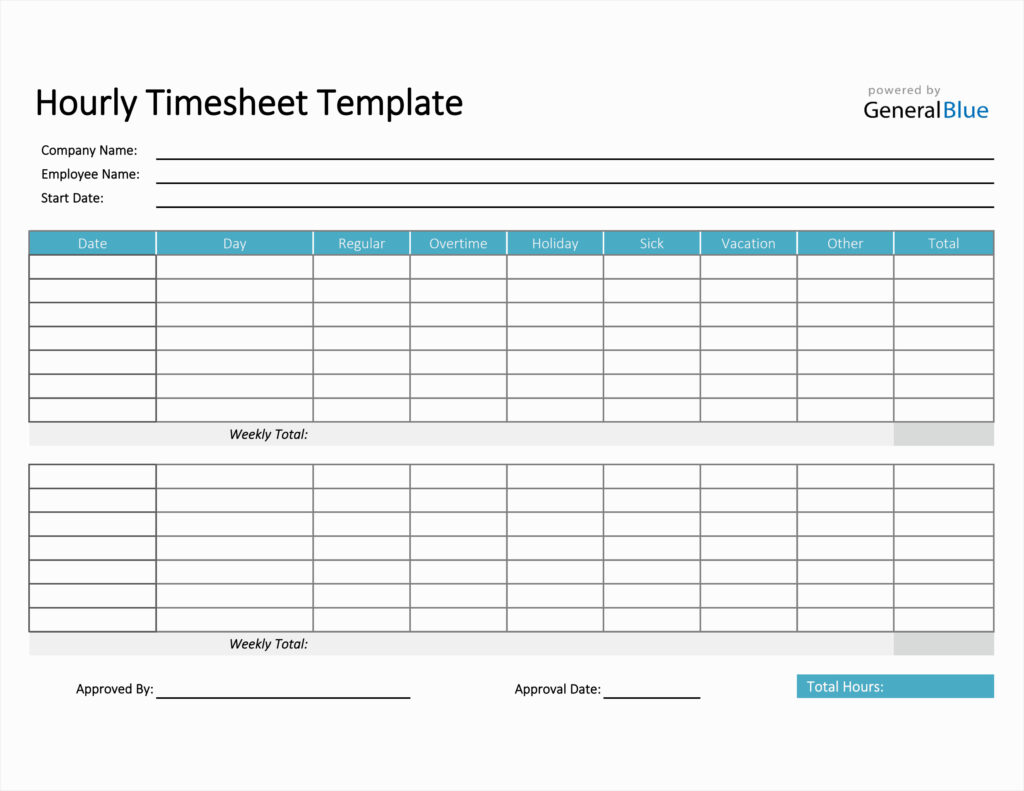 Free Printable Hour Timesheet Template