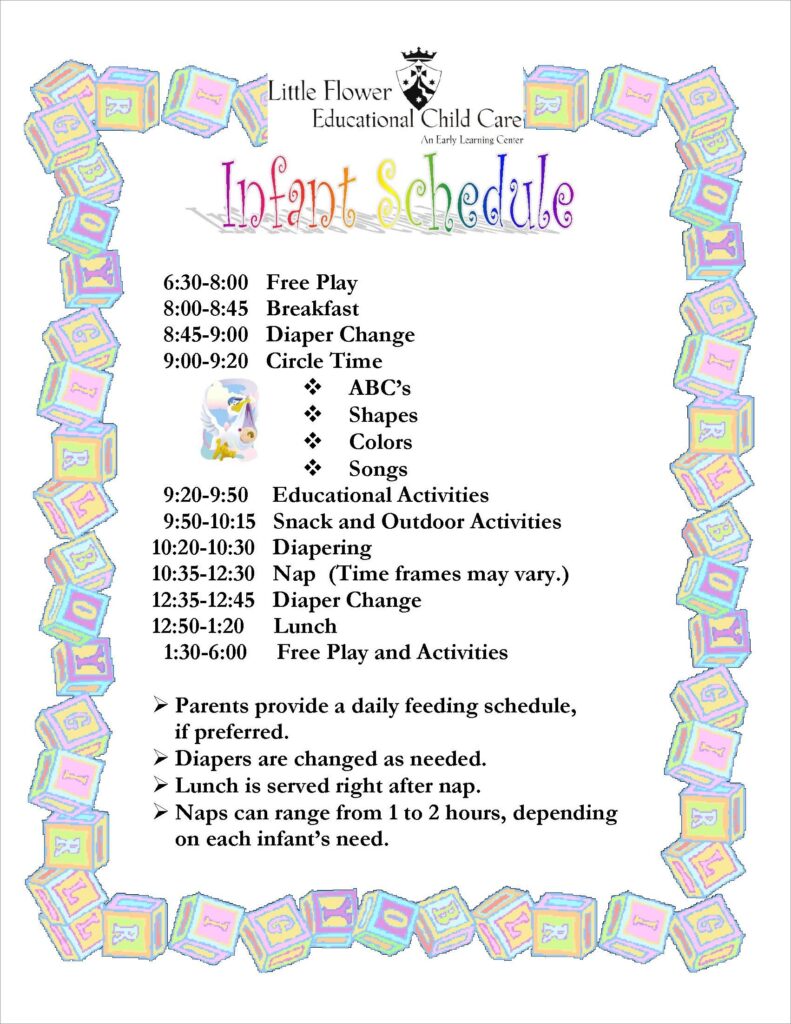 Printable Infant Daily Schedule Template