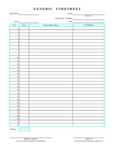 Free Printable Invoice Timesheet Template Excel