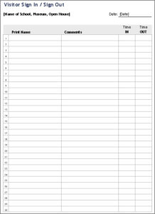Free Printable Job Fair Sign-in Sheet Template