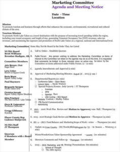 Free Printable Marketing Meeting Agenda Template