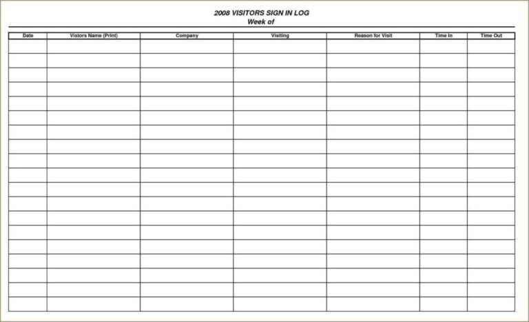 Medical Office Sign-in Sheet Template
