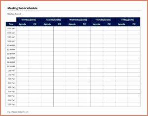 Free Printable Meeting Schedule Excel Template