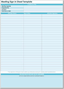 Printable Blank Meeting Sign-in Sheet Template