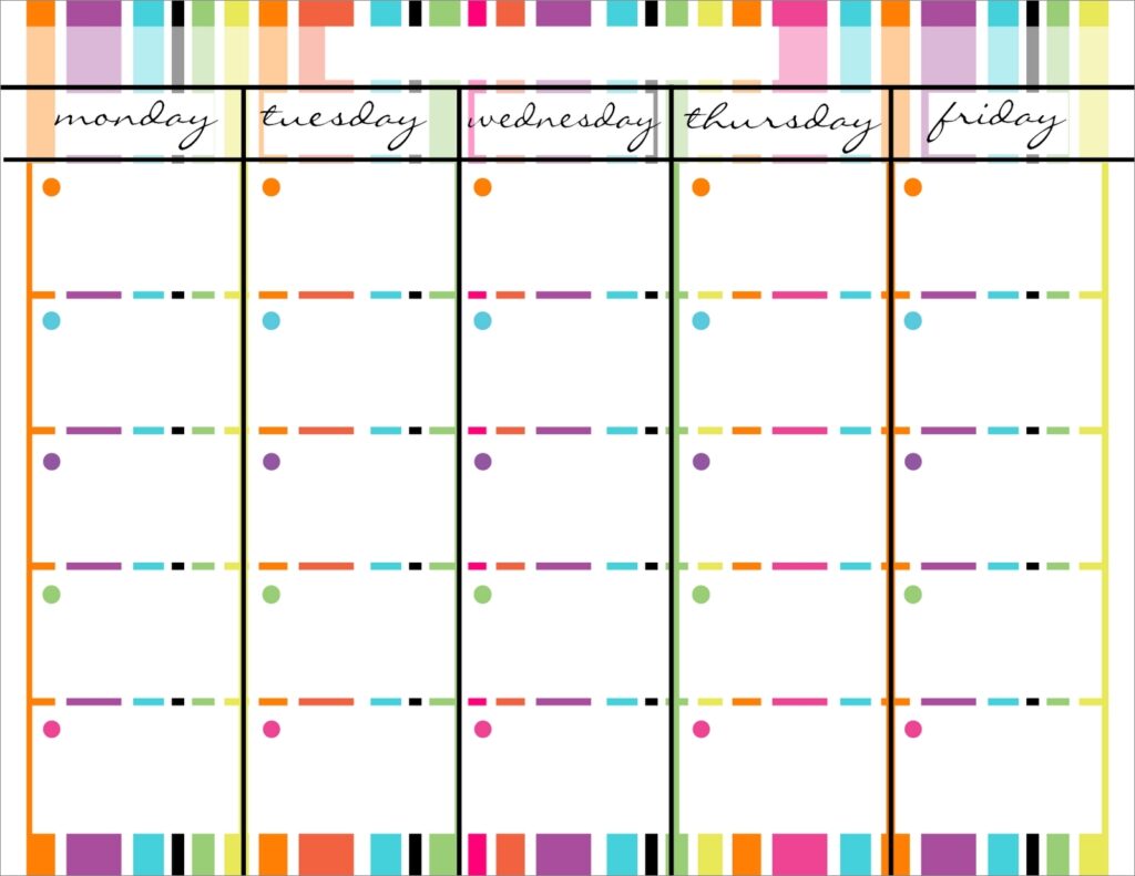 Monday-to-Friday Schedule Template
