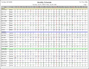 Monthly Staff Schedule Template