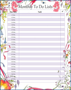 Monthly To Do List Template (Free Printable)