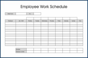 Monthly Work Schedule Template (Free Printable)
