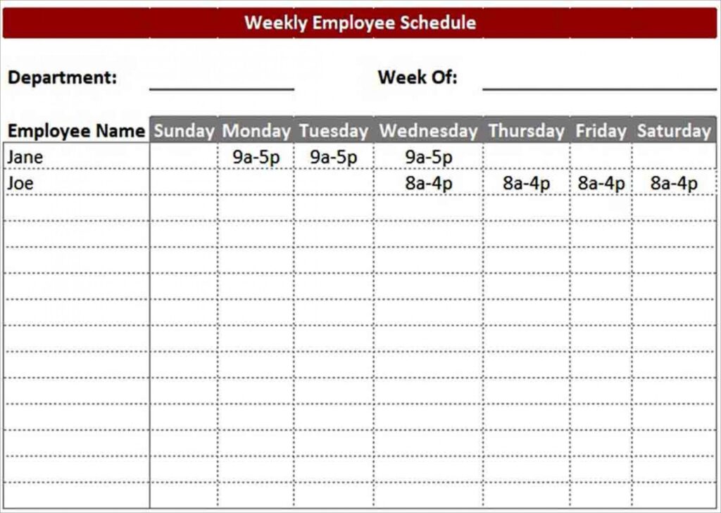 On Call Schedule Template