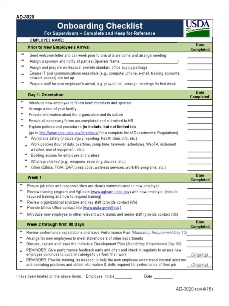 Onboarding Checklist Template
