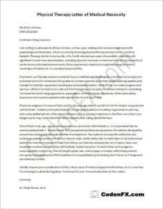 Physical Therapy Letter of Medical Necessity (Free Template)