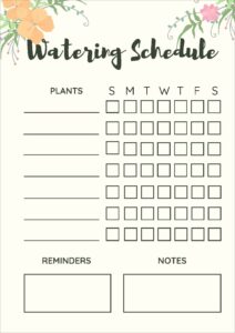 Plant Watering Schedule Template
