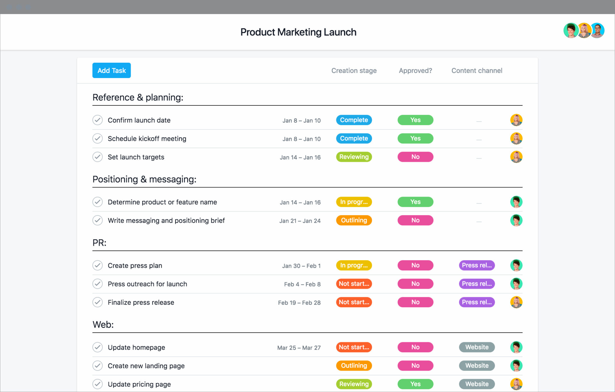 Product Launch Schedule Template