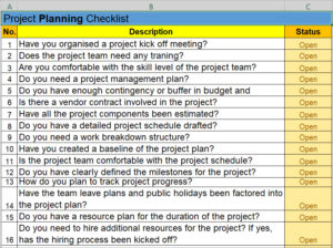 Project Checklist Template