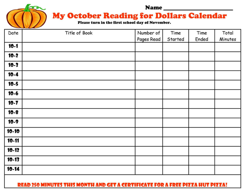 Customizable Reading Schedule Template