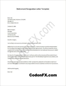 Retirement Resignation Letter Template (with Sample)