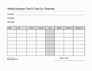 Free Printable Salaried Employee Timesheet Template