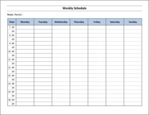 Free Printable 7-day Week Schedule Template