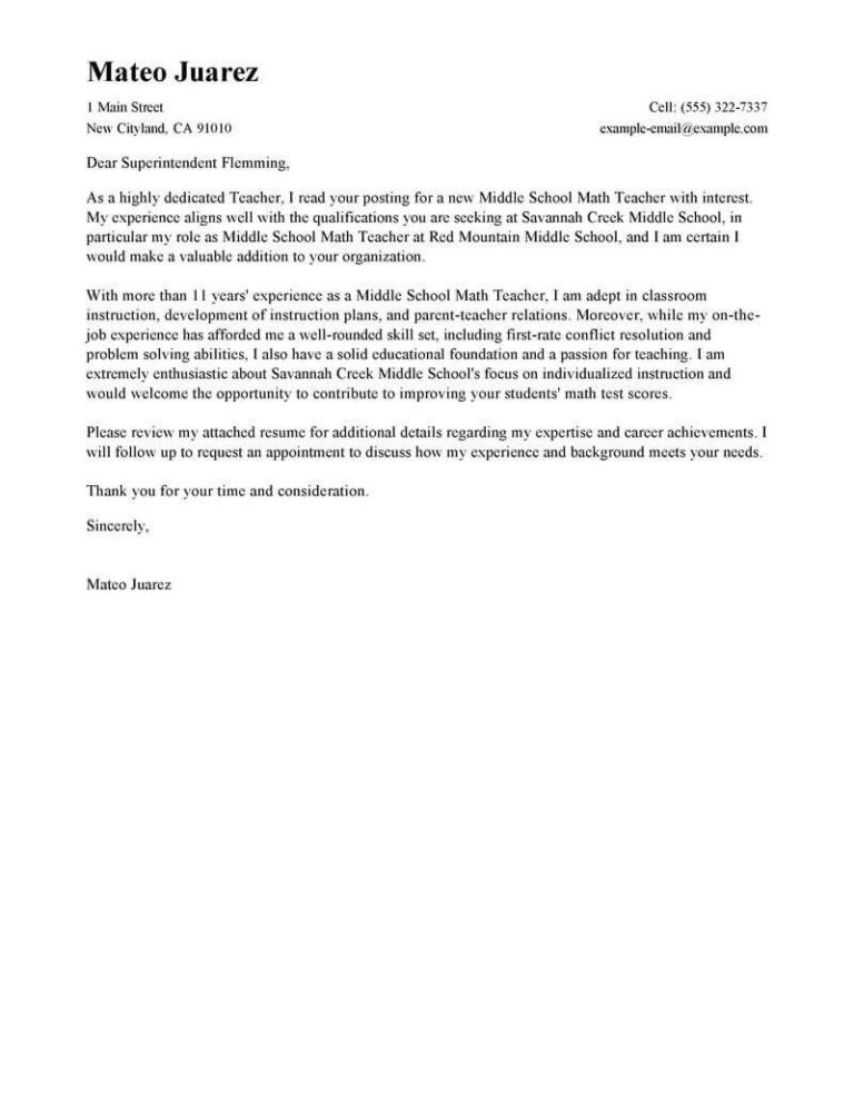 Printable Art Teacher Letter Of Interest Template
