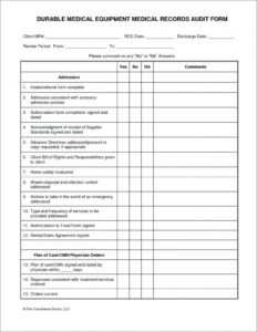 Free Printable Audit Checklist Template